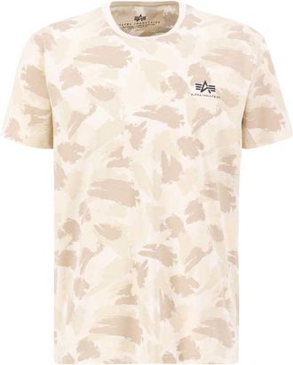 Alpha Industries Alpha Industries Basic T Small Logo Camo T-Shirt f&uuml;r Herren Sand Camo
