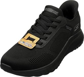Skechers Mens Wide Fit Hands-Free Slip-ins Bobs Squad Chaos Solid Step Sneaker, Noir, 41 EU