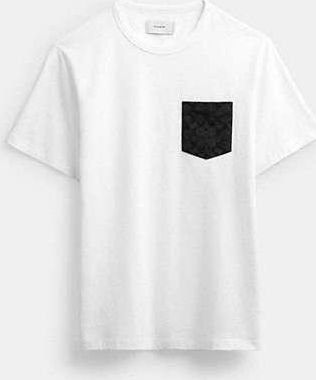 Coach Essential Pocket T-Shirt f&uuml;r M&auml;nner in Wei&szlig;, Gr&ouml;&szlig;e X-Klein | Baumwolle