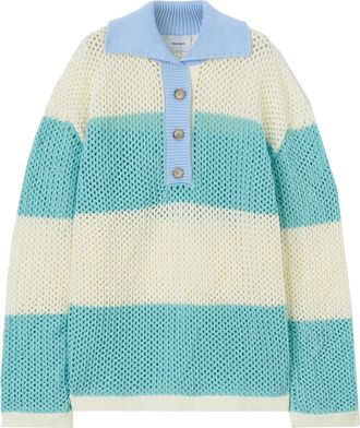 Halfboy Polo Coton Cr&egrave;me Bleu