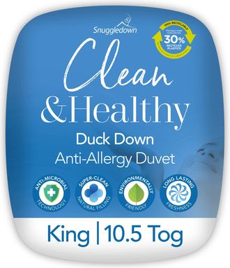 Snuggledown Clean & Healthy Duck Down King-Size-Bettdecke, 10,5 Tog, ganzj&auml;hrig, Bettdecke, King-Size-Bett