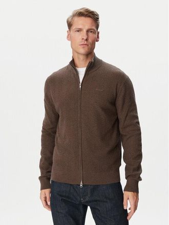 GANT Strickjacke 8050334 Braun Regular Fit