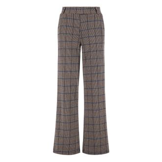 Zusss Geruite Flared Broek - - Trousers - Damen - Braun - S
