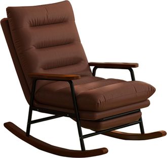 Generic Schaukelstuhl Sessel Relaxsessel Schaukelsessel mit Verstellbarer Fu&szlig;st&uuml;tze, 5-Fach verstellbare R&uuml;ckenlehne, bis 150kg belastbar, f&uuml;r Schlafzimmer, W