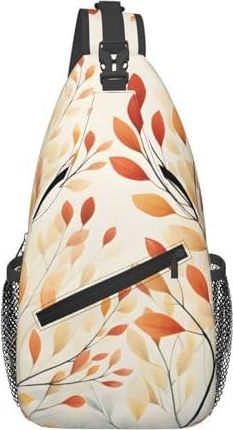Generic Sacoche Homme Bandouliere Motifs de feuilles dautomne Mode Sacs &agrave; Bandouli&egrave;re R&eacute;glable Sac DEpaule pour Randonn&eacute;e Homme Camping