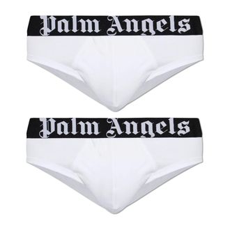 Palm Angels Homme, Sous-v&ecirc;tements, Blanc, Taille: S Lot de deux slips logo