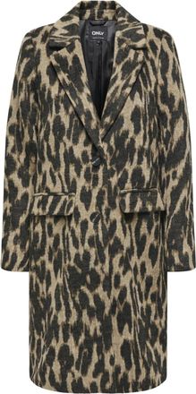 Only Damen ONLVALBORG Animal Life Coat OTW Mantel, Schwarz, XS