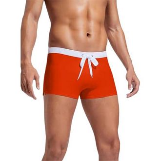 Generic Maillot de bain mode homme mode d&eacute;contract&eacute; &eacute;t&eacute; couleur unie short de bain slips shorts de bain d&eacute;contract&eacute;s, rouge, 3XL
