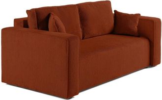 Best Mobilier Bestmobilier - Topaze - canapé droit 2 places - en velours côtelé - terracotta