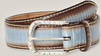 Reptiles House Scar-Schnalle und Gürtel aus Elaphe-Schlangenleder - Jeans