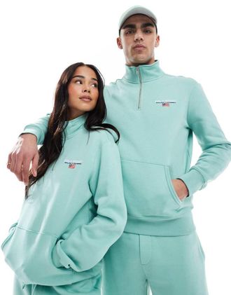 Polo Ralph Lauren Sport Capsule - Sweat unisexe densemble à col zippé avec petit logo sur le devant - Vert clair