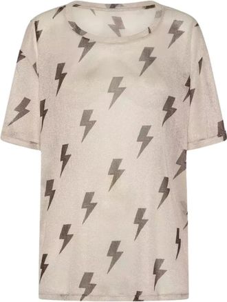 One Teaspoon Femme, Tops, Beige, Taille: 36 FR Oversize T-Shirt