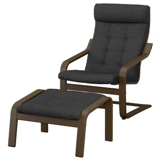 IKEA PO&Auml;NG Sessel und Hocker