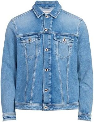 Replay Veste &agrave; col classique en denim de coton m&eacute;lang&eacute;