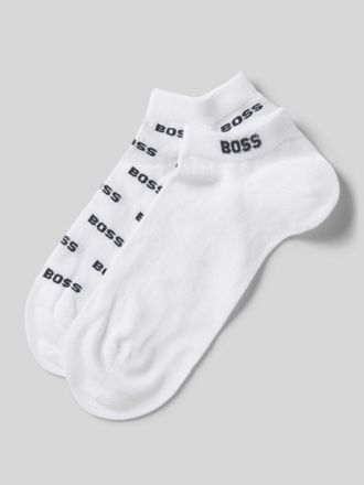 HUGO BOSS Sneakersocken mit Allover-Label-Print im 2er-Pack