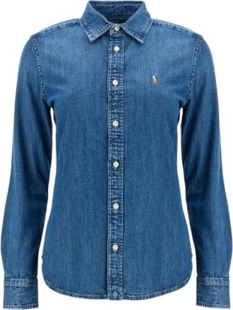 Polo Ralph Lauren Femme, Blouses et Chemises, Bleu, Taille: 40 FR Coton pur mode &eacute;l&eacute;gante essentielle