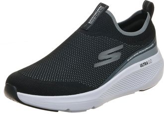 Skechers Herren GO Run Elevate Sneaker, Black and White Textile/Synthetic, 48 EU