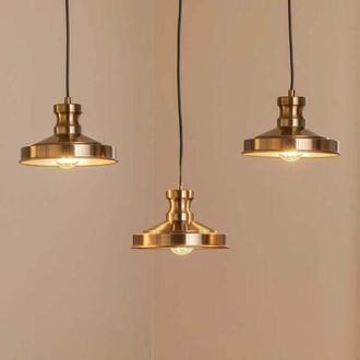 Opviq [GEBRAUCHT] B-Ware Berceste H&auml;ngelampe Pendelleuchte Lampe 3 Flammig Altmessingfarben E27