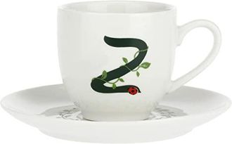 La Porcellana Bianca PORCELLANA Solotua Kaffeetasse mit Untertasse Buchstabe Z 85 ml in Geschenkbox