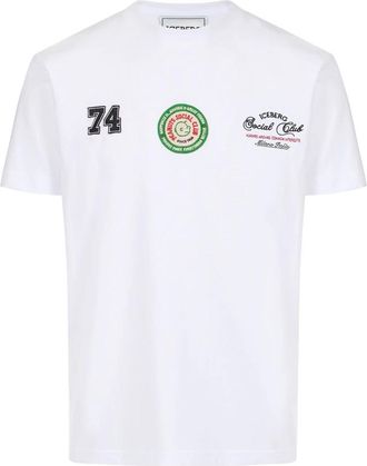 Iceberg Homme, Tops, Blanc, Taille: XL T-shirt en jersey de coton coupe slim