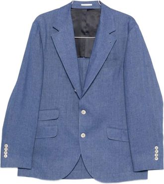 Brunello Cucinelli Homme, Vestes, Bleu, Taille: 2XL Blazer Crois&eacute;