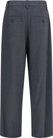 Brunello Cucinelli Tropical Wool Tailored Trousers - Gray