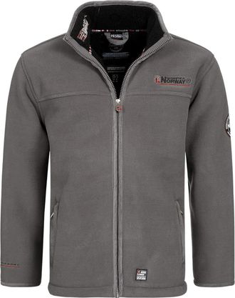 Geographical Norway Herren Polar Fleece Jacke Zip Embro & Patches WR146H/GN Gr&ouml;&szlig;e 3XL Farbe dark grey