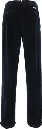 Pantaloni Torino Front-Pleated Tech Fabric Trousers - Navy