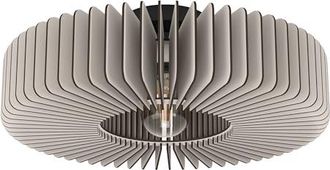 Eglo Deckenlampe Palombaia, runde Deckenleuchte, Wohnzimmerlampe aus Holz in Grau, Aufbaulampe f&uuml;r Wohnzimmer und Schlafzimmer, Lampe mit E27 Fassung, &Oslash; 50