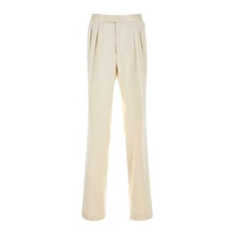 Tom Ford Seiden-Gabardine-Hose mit doppelten Bundfalten - - Trousers - Herren - Wei&szlig; - M