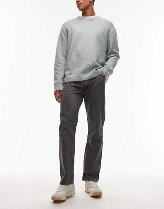 Levi's 555 96 - Locker geschnittene Straight Jeans in dunkelgrauer Waschung