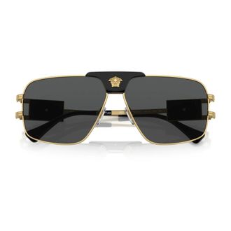 Versace Homme, Accessoires, Jaune, Taille: 63 MM Squared Pilot Lunettes de soleil