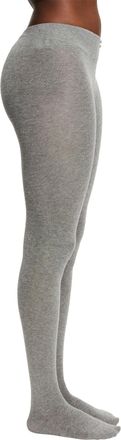 Esprit Damen Strumpfhose Cotton Feeling W Ti Baumwolle einfarbig 1 Stück, Grau Light Grey Melange 3390, 38-40