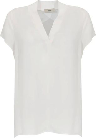Herno Femme, Blouses et Chemises, Blanc, Taille: 42 FR Blouse &agrave; col en V