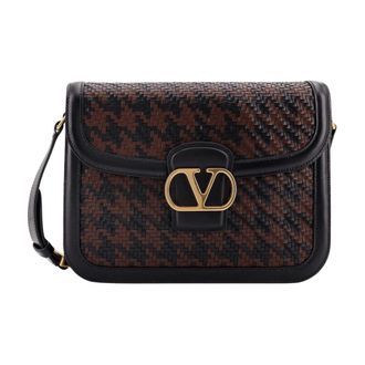 Valentino Garavani Homme, Sacs, Brun, Taille: ONE Size Sac Bandoulière 9to5 Cuir Pied De Poule