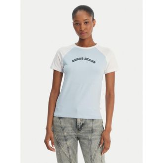Guess T-Shirt W6GIB0 J1314 Himmelblau Regular Fit