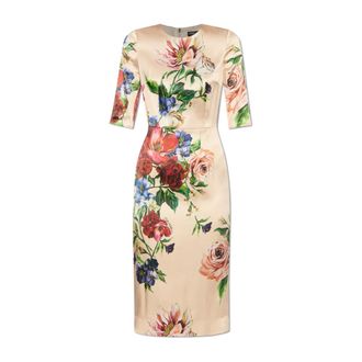 Dolce & Gabbana Femme, Robes, Rose, Taille: 40 FR Robe avec motif floral