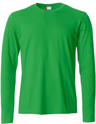 Clique Clique - T-shirt à manches longues Homme Basic-T L/S, en coton Jersey, col élastique, ruban pare-soleil, coupe slim-fit (vert acide 3XL), Vert acide