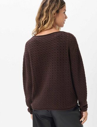 Brax Strickpullover Style LESLEY Ajour: Strickpullover im Baumwollmix