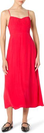The Drop Linea Spaghetti Strap Maxi Dress with Front Slit Maxikleid, Purpurrot, XXS