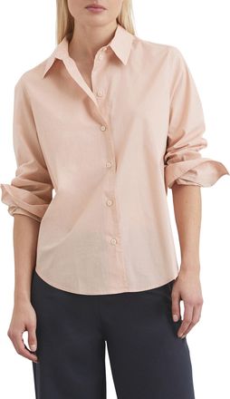 Marc O'Polo Damen Hemd aus Bio-Baumwolle mit Kentkragen, Rosa (Chalky Peach), 36