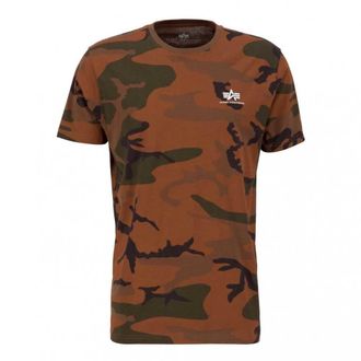 Alpha Industries Basic T Small Logo Camo T-Shirt für Herren Burned Camo