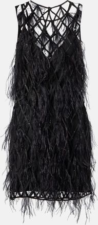 The Attico Minikleid mit Federn