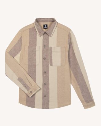 Faguo Surchemise camel et terracotta coton