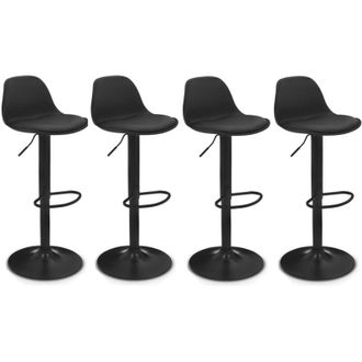 IDMarket Idmarket - Lot de 4 tabourets de bar karl design noir pied noir