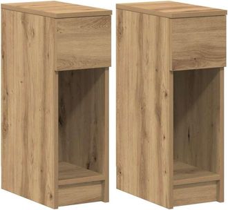 vidaXL Tables de chevet avec tiroir 2 pcs chêne artisanal 20x36x60 cm Vidaxl