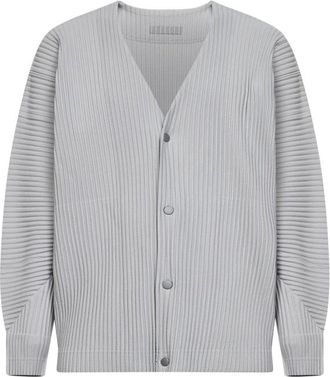 Issey Miyake Homme, Pulls, Gris, Taille: L Color Pleats 1 Cardigan