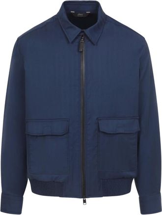 Brioni Homme, Vestes, Bleu, Taille: XL Wool Jacket