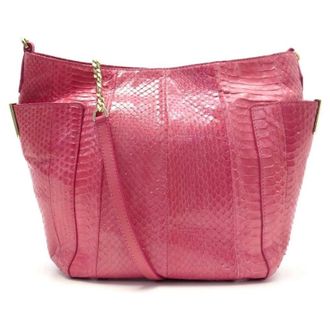 Jimmy Choo London Crossbody Bags - JIMMY CHOO ANNA BANDOULIERE HANDTASCHE ROSA PYTHON - Gr. unisize - in Rosa - f&uuml;r Damen