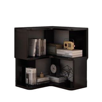 Generic 2-7-stufiges Eck-B&uuml;cherregal, B&uuml;cherregal aus Holz, kreativ gebogenes B&uuml;cherregal, zur Aufbewahrung von B&uuml;chern und Dekorationsgegenst&auml;nden, geeignet 